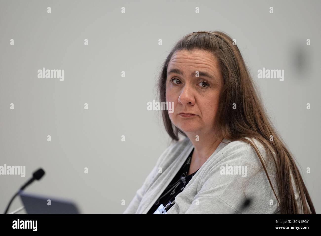 Committee member Catherine M. Stein, listens during a meeting of the Advisory Committee on ...