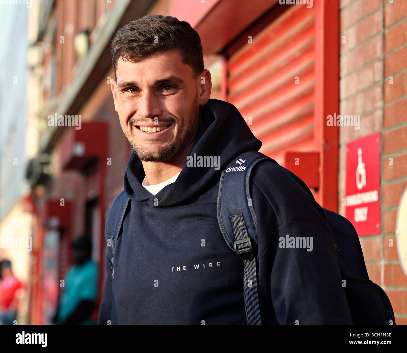 Sam Stone of Warrington Wolves arrives before the Betfred Super League ...