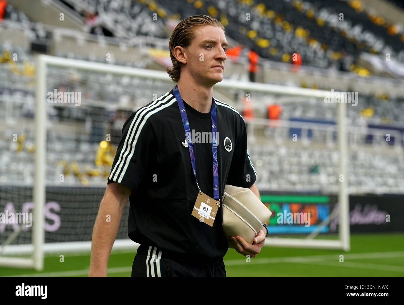 Newcastle United's Anthony Gordon arrives before the UEFA Champions ...