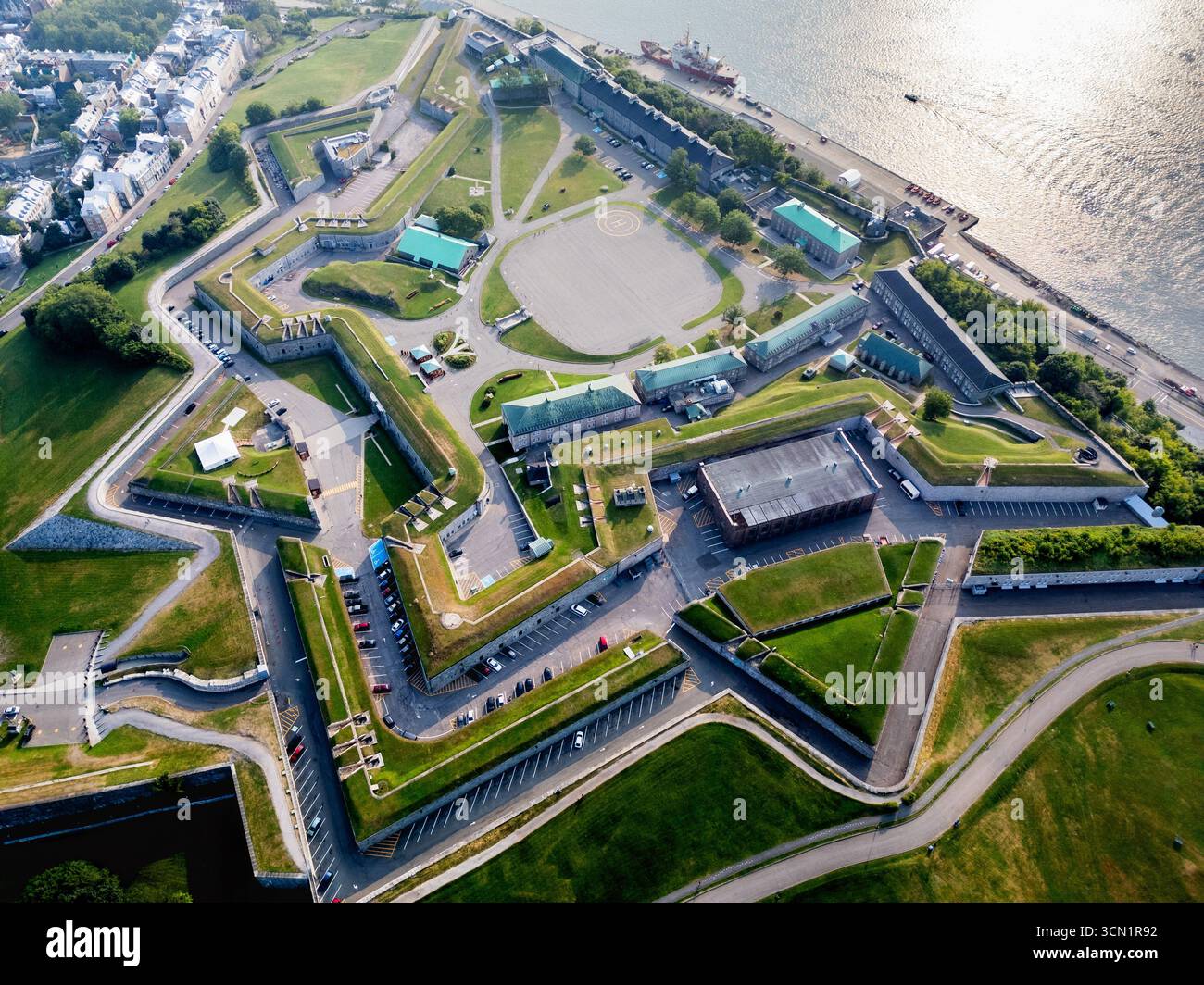 Aerial view of La Citadelle de Québec, a historic military fortress and ...