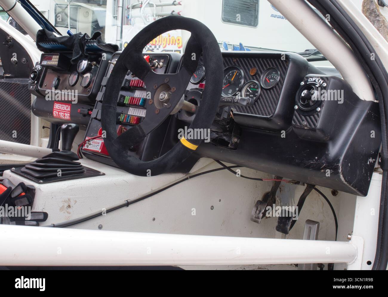 Racing Cockpit of a Rally Car - The interior cockpit of a vintage rally ...