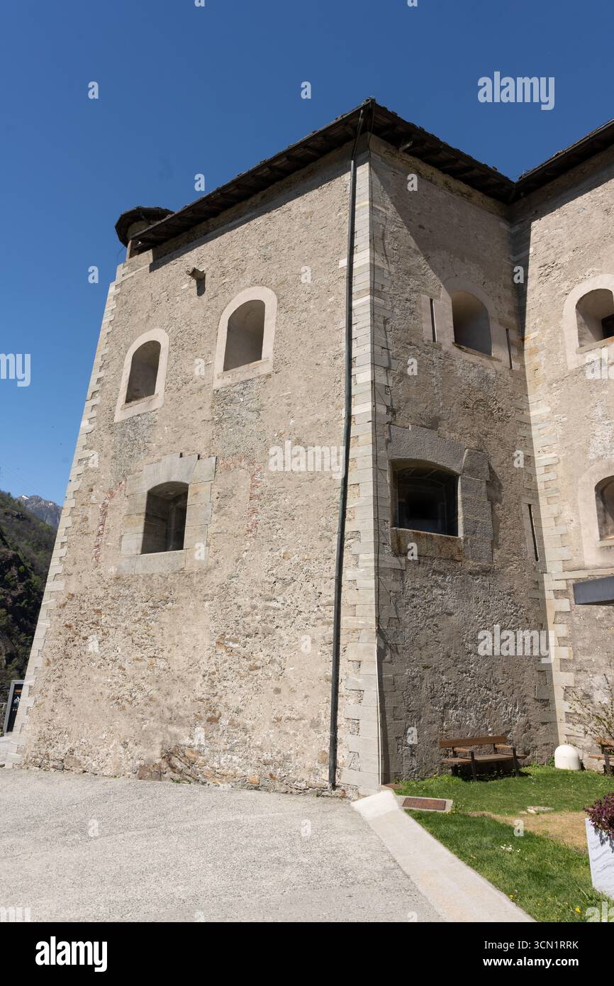 View of the Fort of Bard, an imposing alpine fortress located in the ...