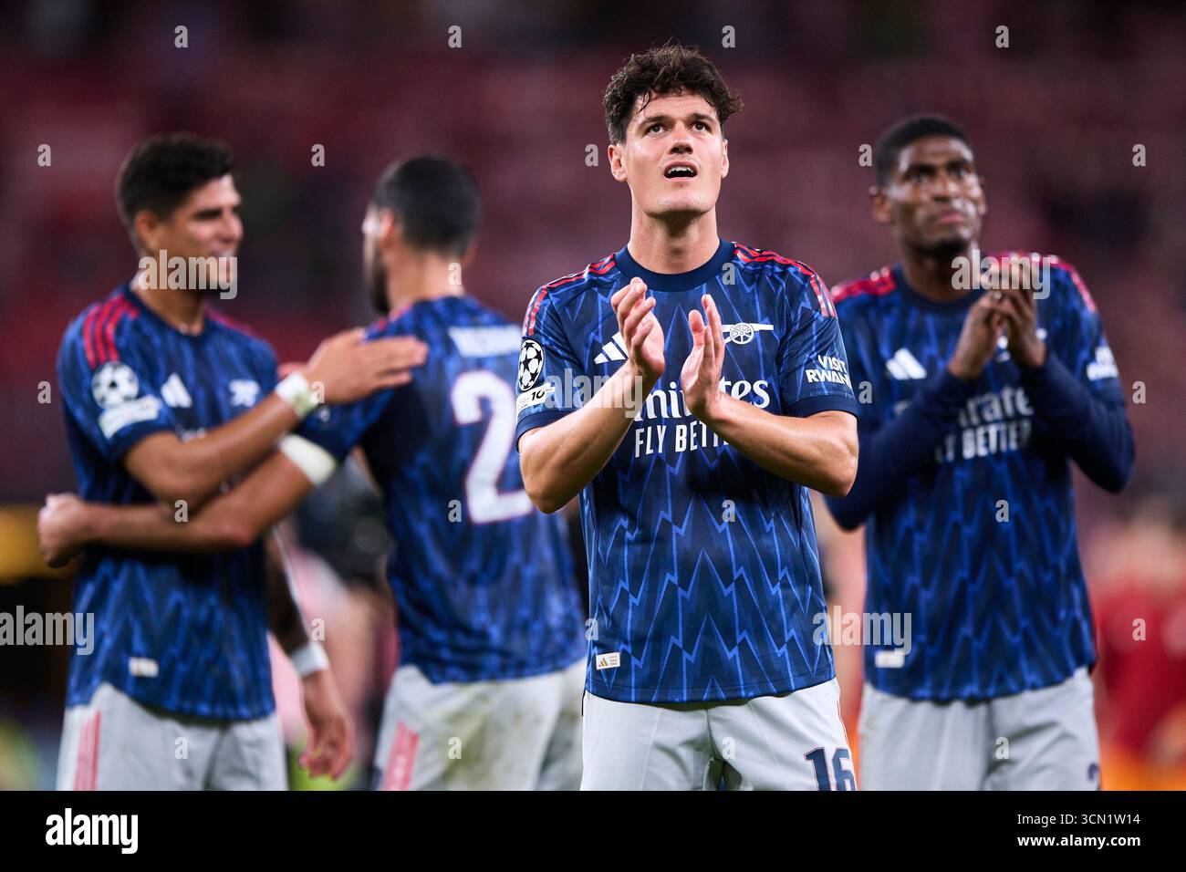 Christian Norgaard of Arsenal FC celebrate the victory during the UEFA ...