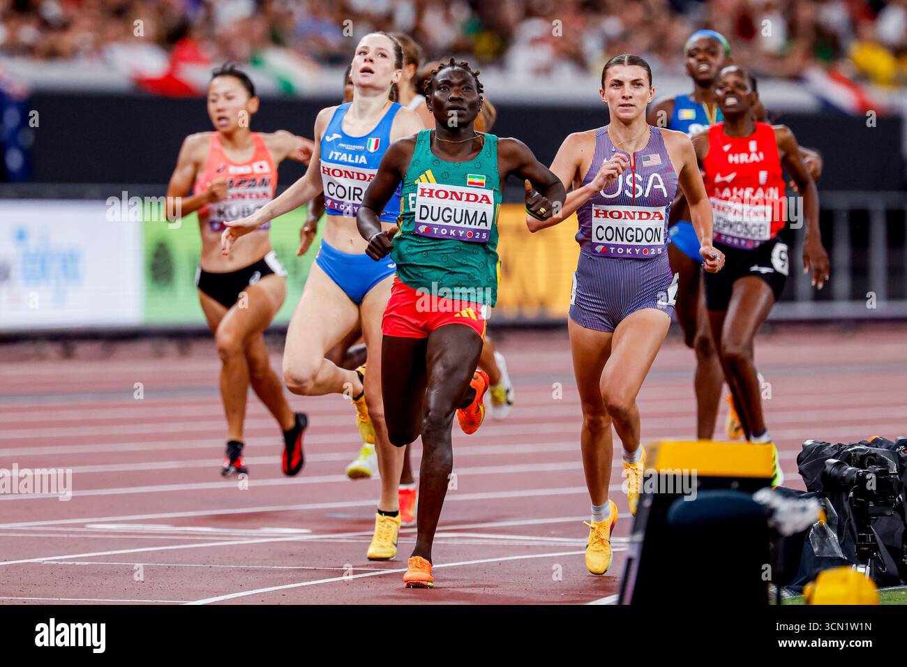 Tsige Duguma of Ethiopia competing in the Women's 800 Metres during ...