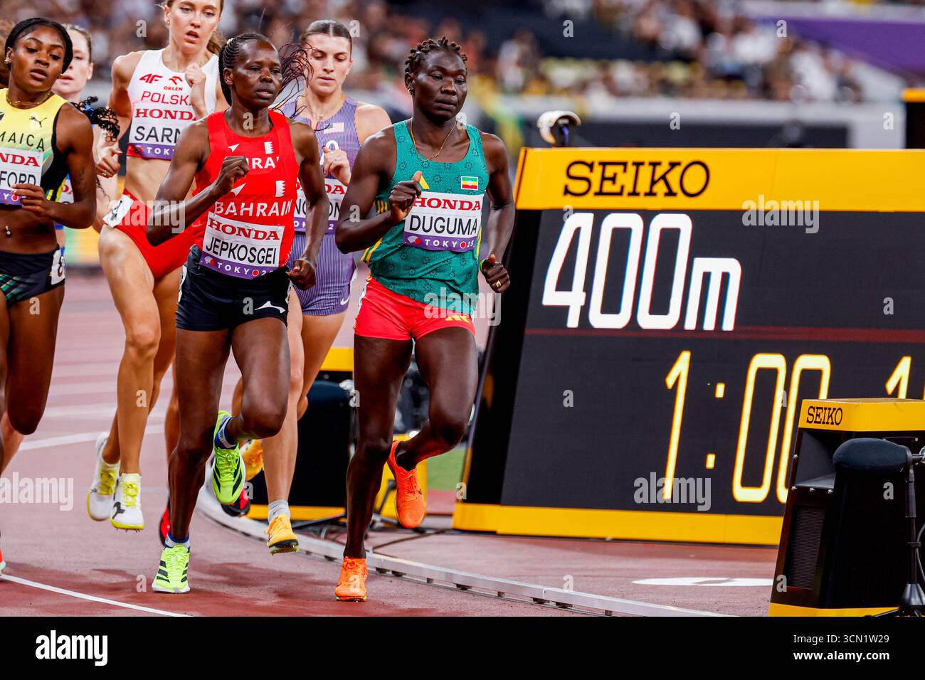 Tsige Duguma of Ethiopia competing in the Women's 800 Metres during ...