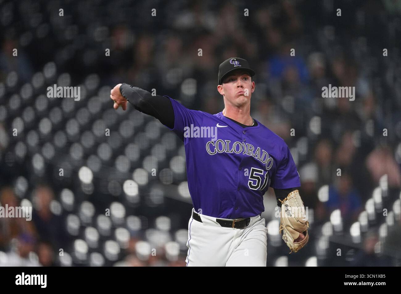 Colorado Rockies starting pitcher McCade Brown (51) in the first inning ...