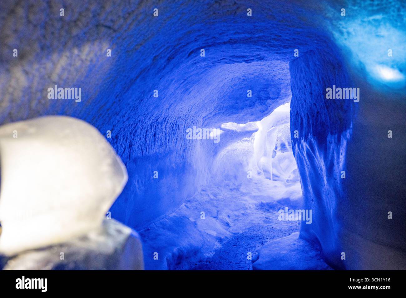 Inside the ice cave in Perlan museum in Reykjavik, Iceland Stock Photo ...