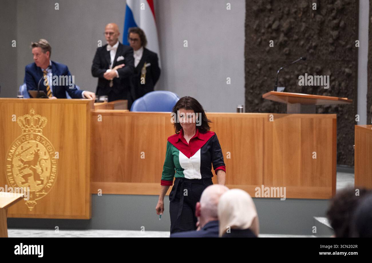 THE HAGUE – Esther Ouwehand (Party for the Animals) wearing a blouse in ...