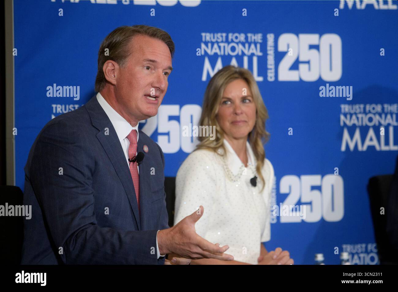 First lady of Virginia Suzanne S. Youngkin, right, looks on as her ...