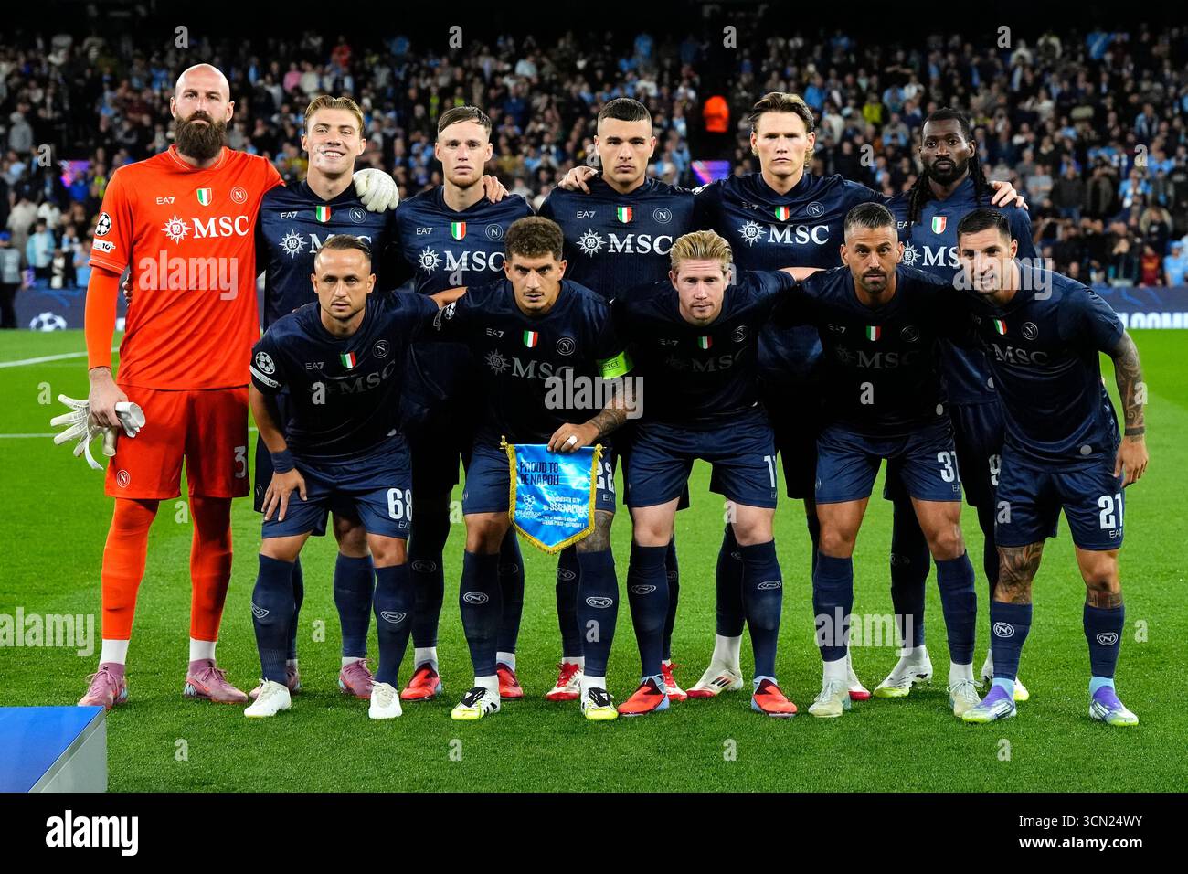 Napoli players line up before the UEFA Champions League league phase ...