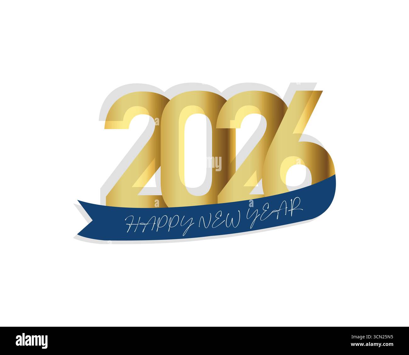 Vector illustration golden 2026 Cut Out Stock Images & Pictures - Alamy