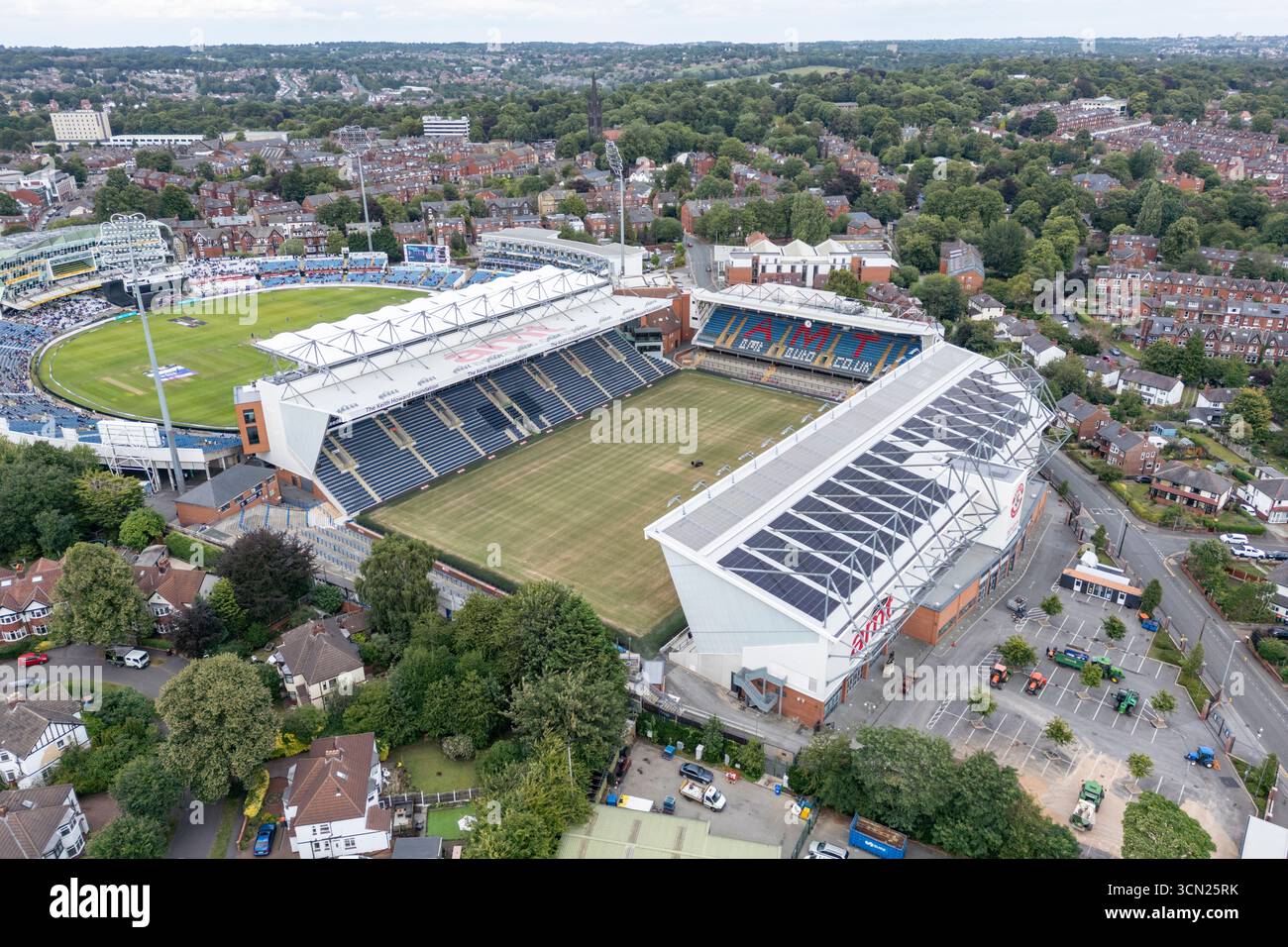 Aerial view of the AMT Headingley Rugby Stadium, Leeds, West Yorkshire ...