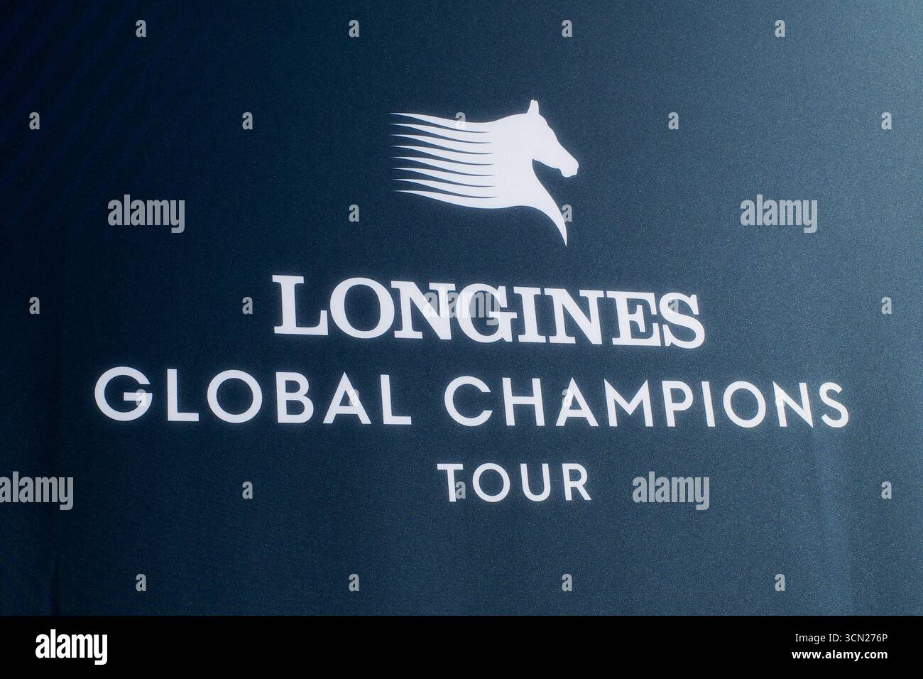 Longines Global Champions Tour brand logo is seen at the 2025 Longines ...
