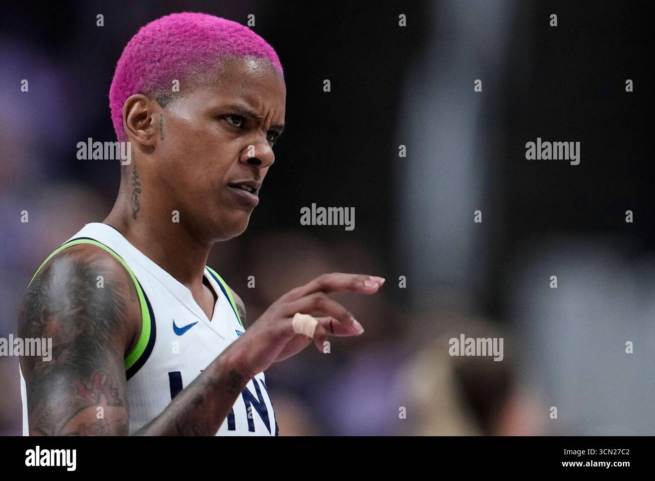 Minnesota Lynx guard Courtney Williams gestures during the second half ...