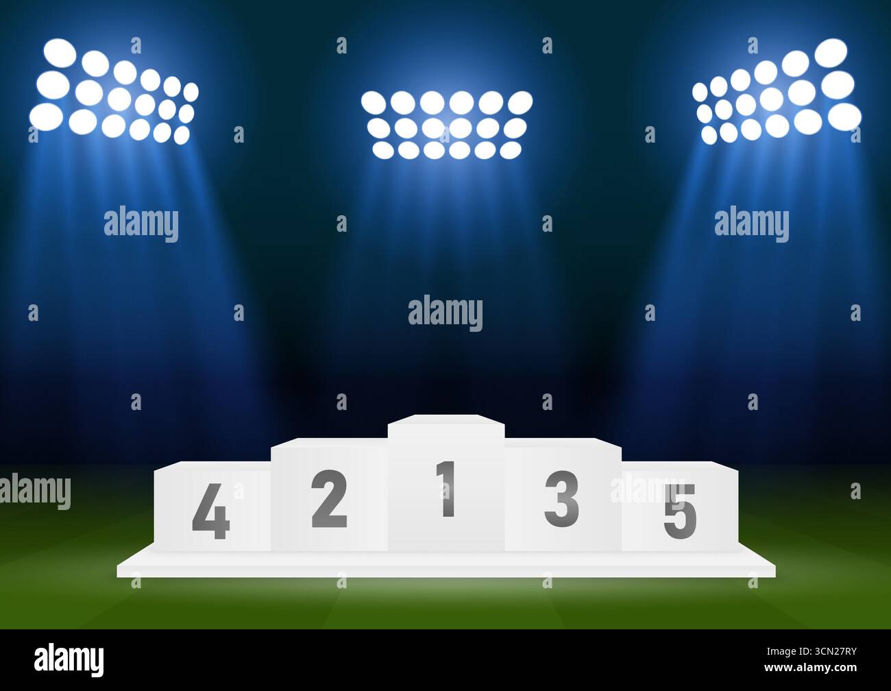 Sport Winner Podium for Five Places on Soccer Field in Stadium or Sport ...