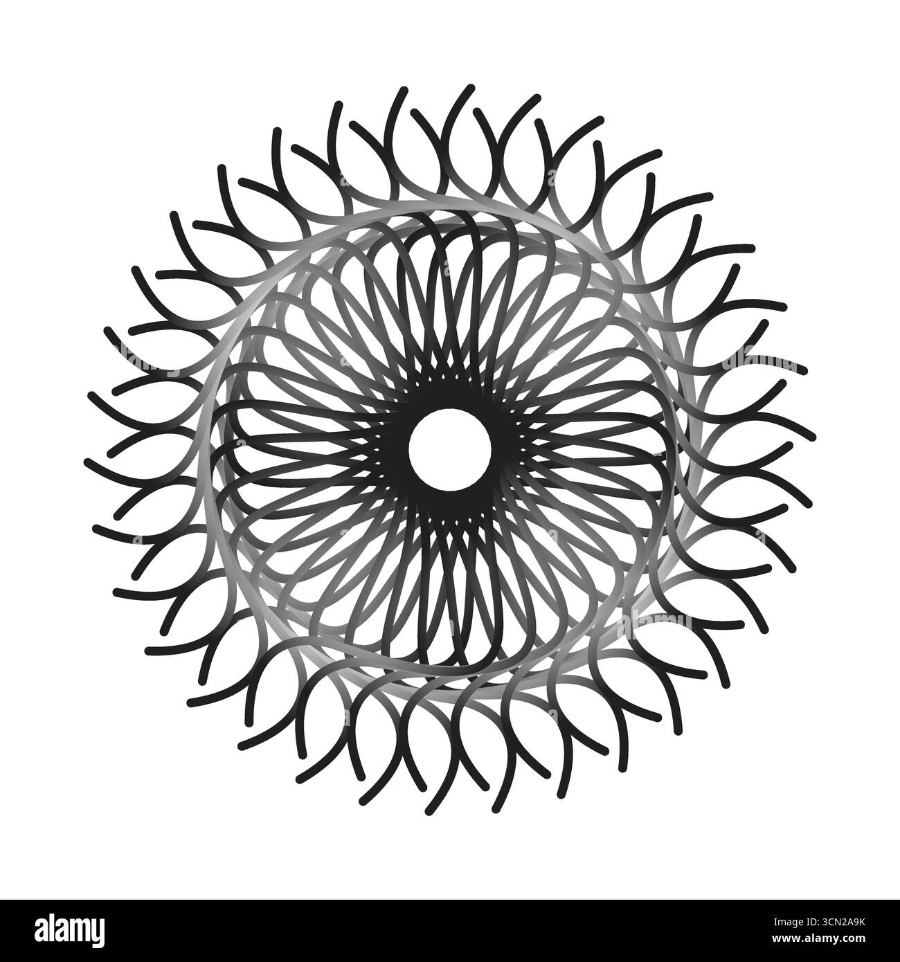 Monochrome circular mandala Cut Out Stock Images & Pictures - Alamy