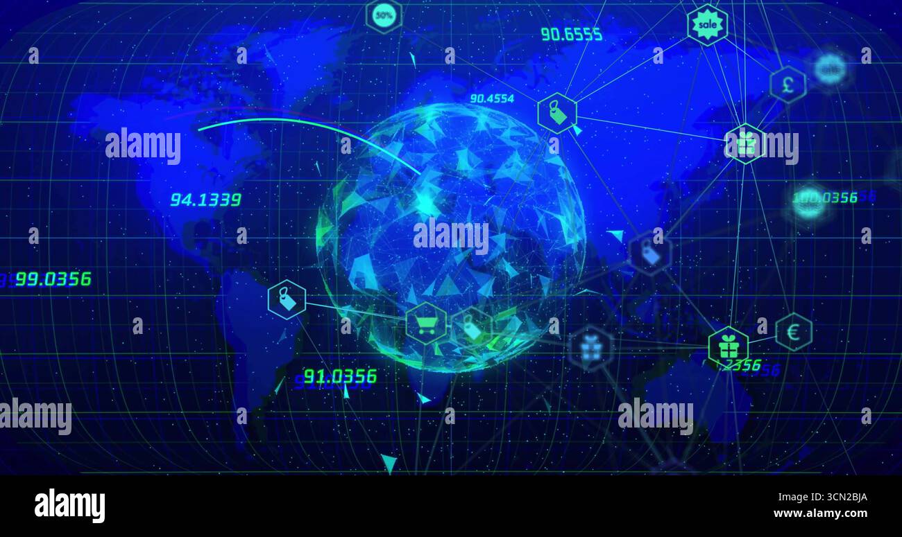 Hovering holographic globe rotating hi-res stock photography and images ...