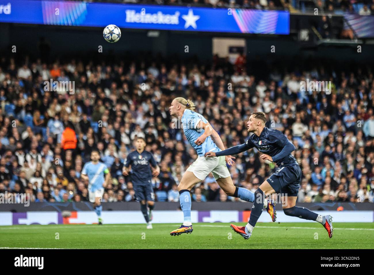 Erling Haaland of Manchester City scores to make it 1-0 during the UEFA ...