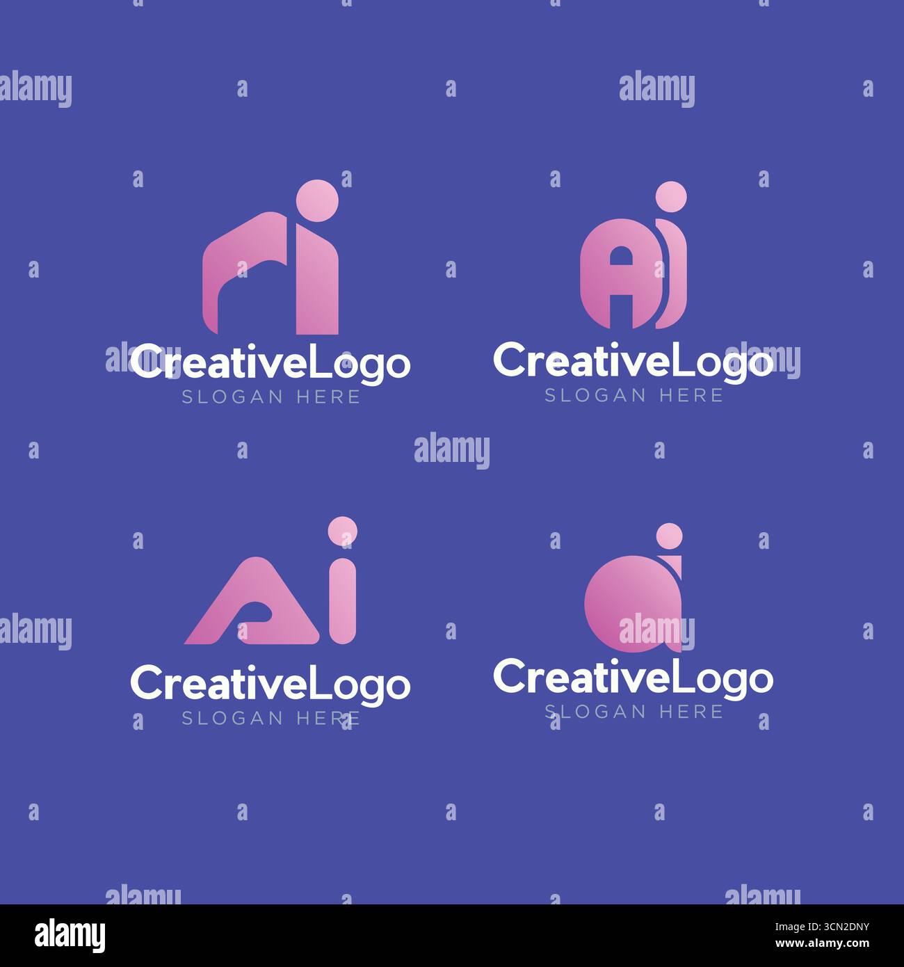 Ai minimal logo design Stock Vector Images - Alamy