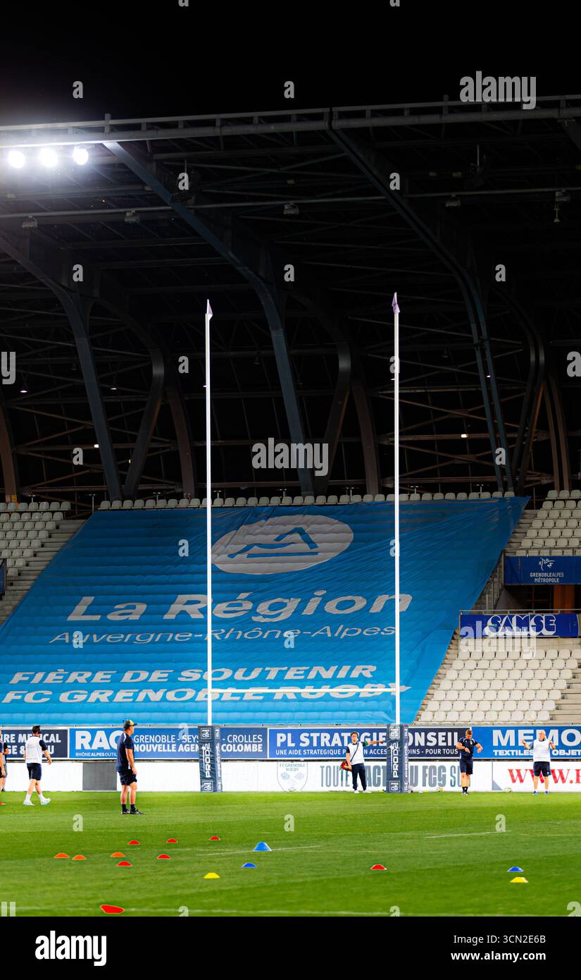 Stade des Alpes during The French Rugby Union Championship 2nd Division ...