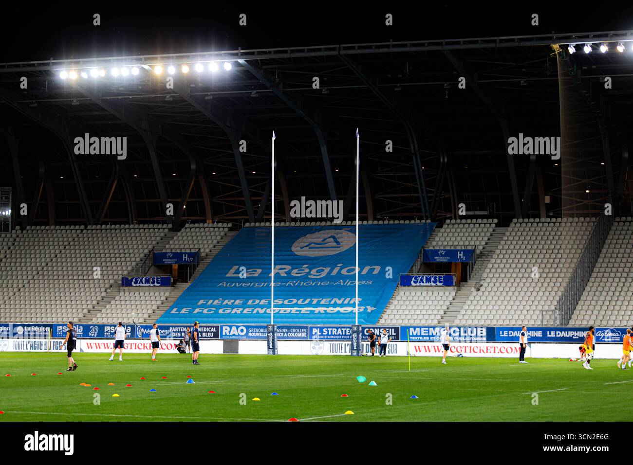 Stade des Alpes during The French Rugby Union Championship 2nd Division ...