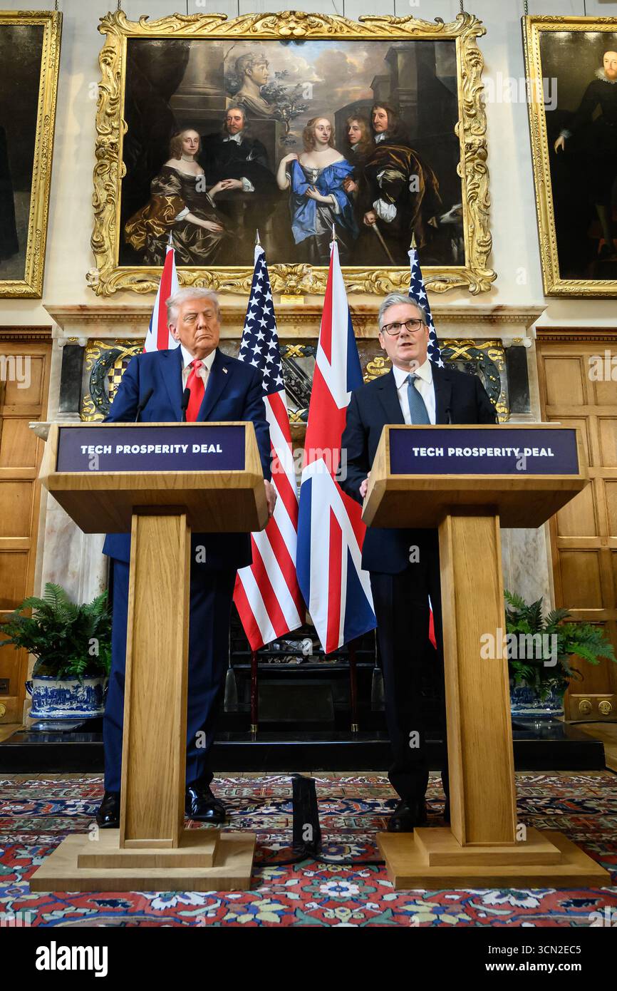 Prime Minister Sir Keir Starmer and US President Donald Trump during a ...