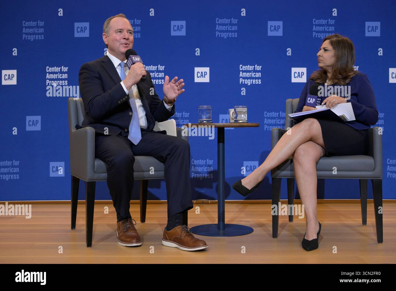 US Senator Adam Schiff speaks about Securing American Democracy during ...