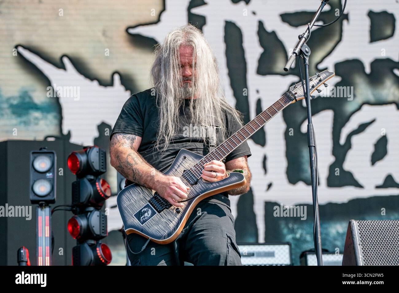 Wes Hauch of Black Dahlia Murder performs during the Louder Than Life ...