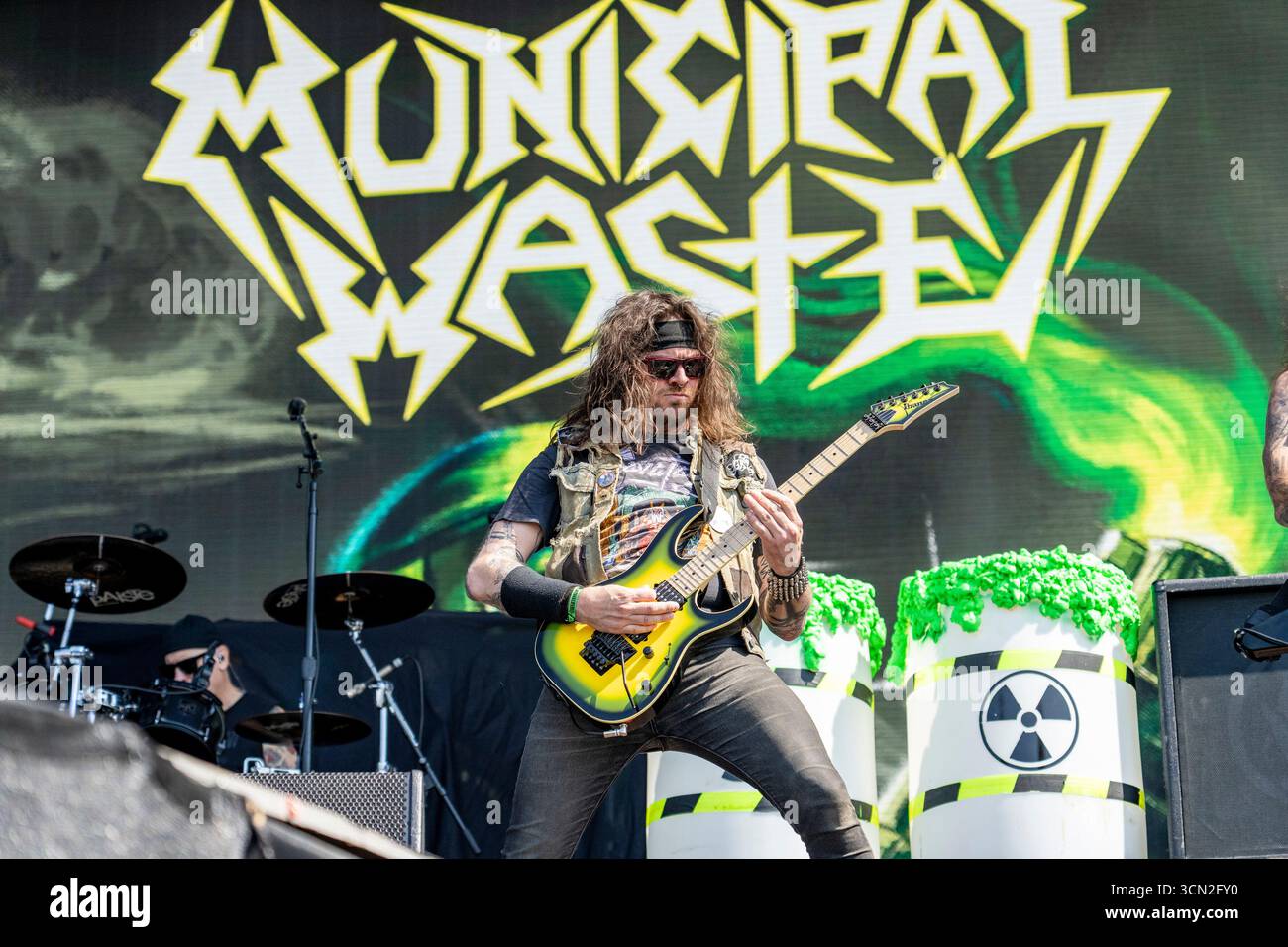 Nick Poulos of Munincipal Waste performs during the Louder Than Life ...