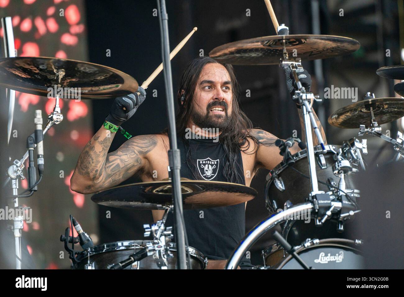 Josh Johnson of Winds of Plague performs during the Louder Than Life ...