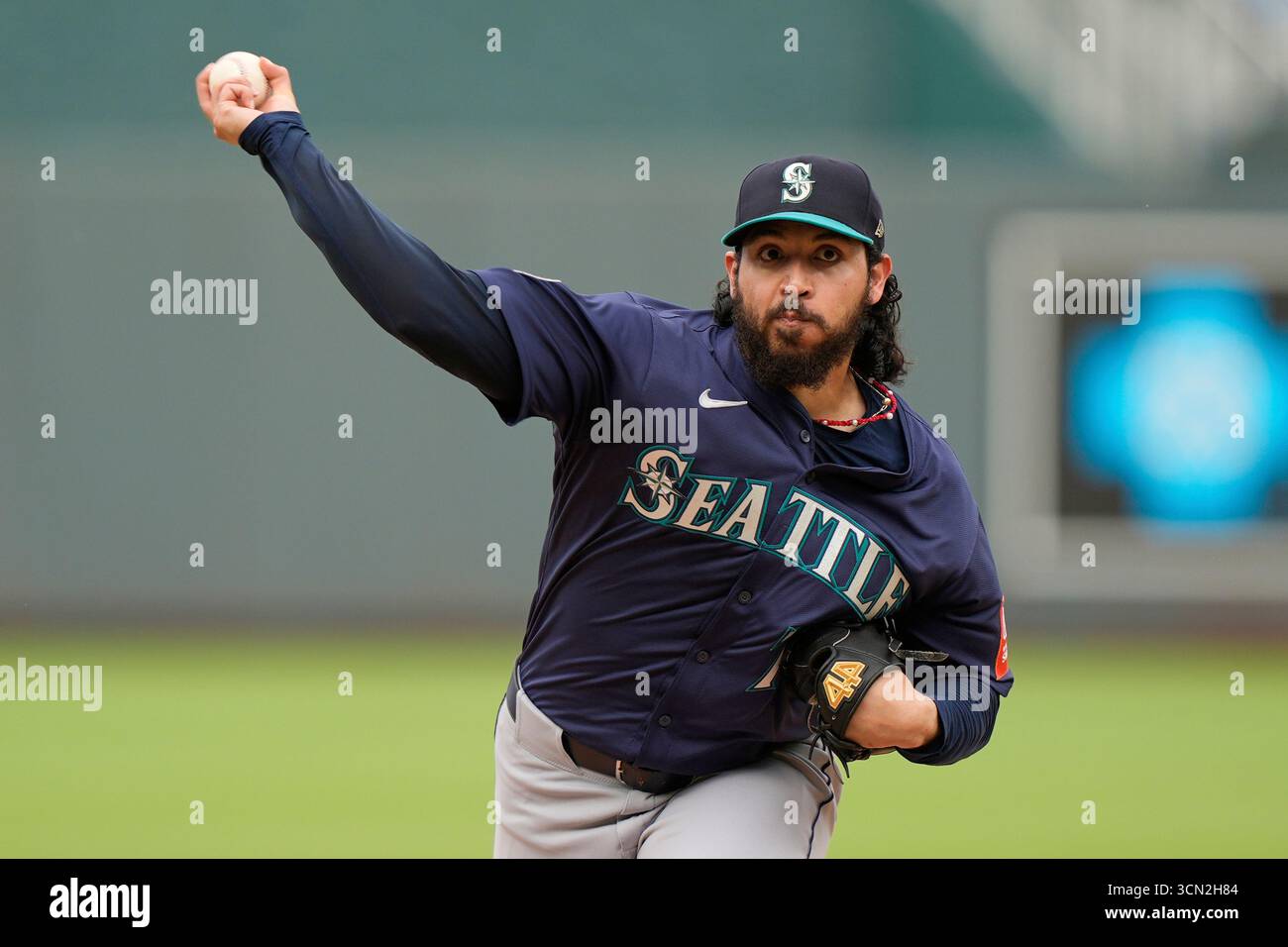 Seattle Mariners relief pitcher Andres Munoz throws during the ninth ...