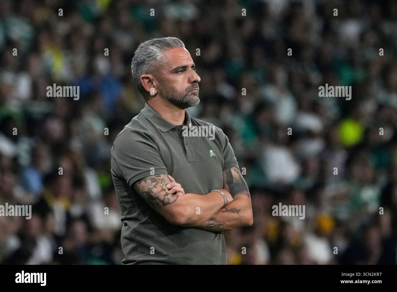 Sporting's head coach Rui Borges stands by the touchline during the ...