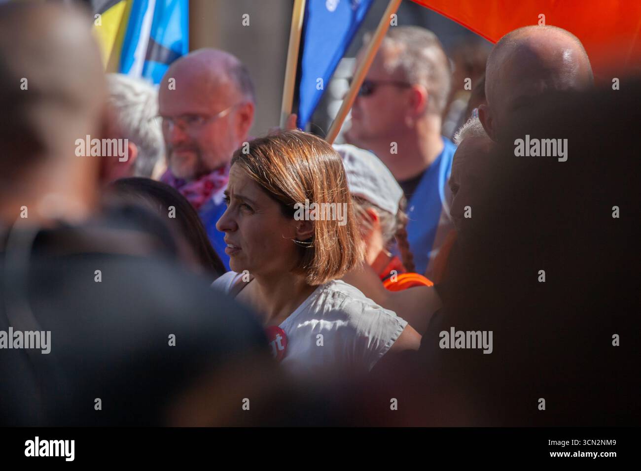 Thursday, september 18, 2025, CGT leader Sophie Binet was at the start ...