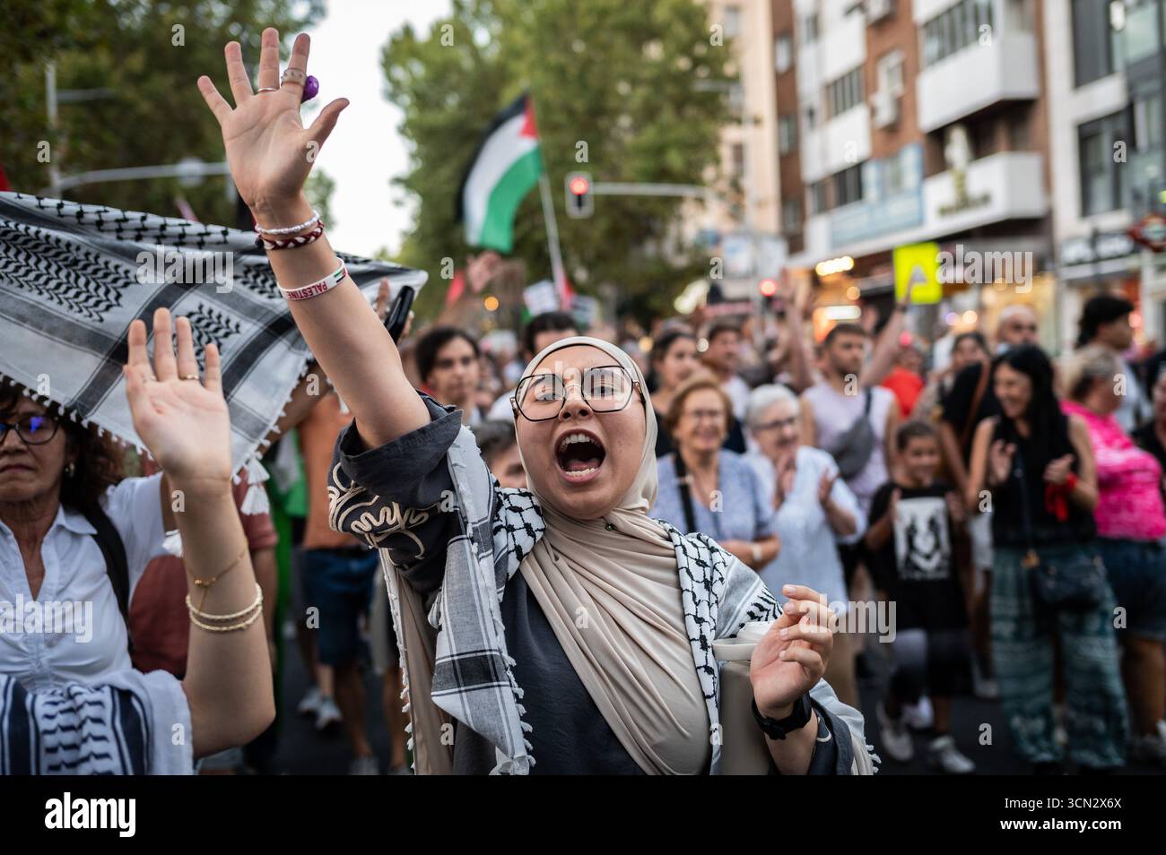 A woman shouting during a protest. Thousands of people have marched ...