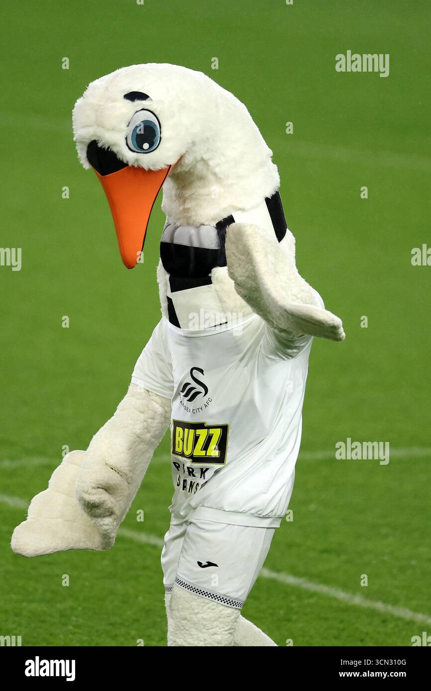 Cyril the Swan , the mascot of Swansea city Football club. Carabao Cup ...