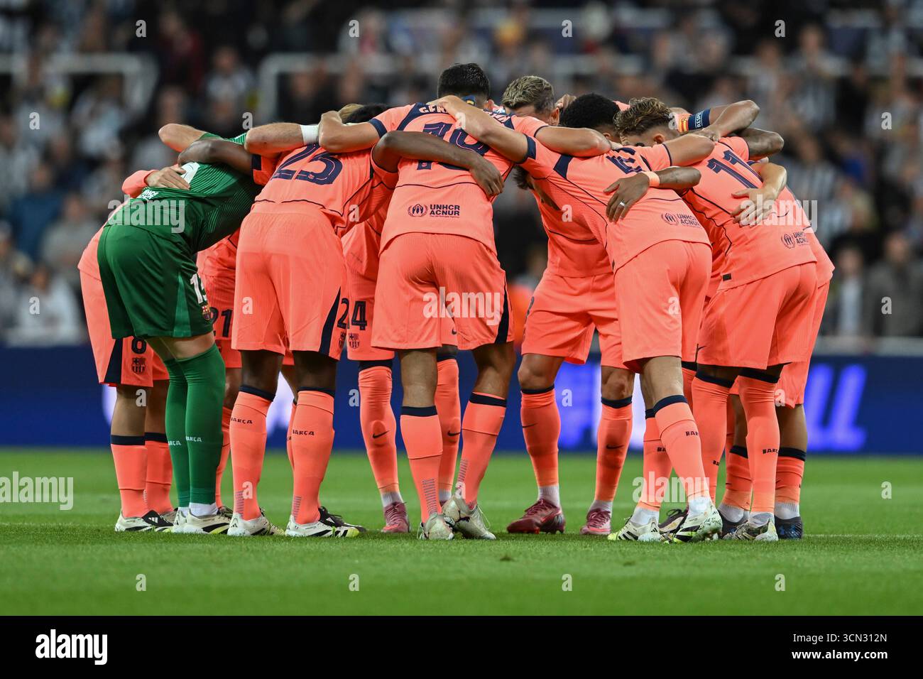 FC Barcelona's huddle prior to the UEFA Champions League 2025/26 League ...