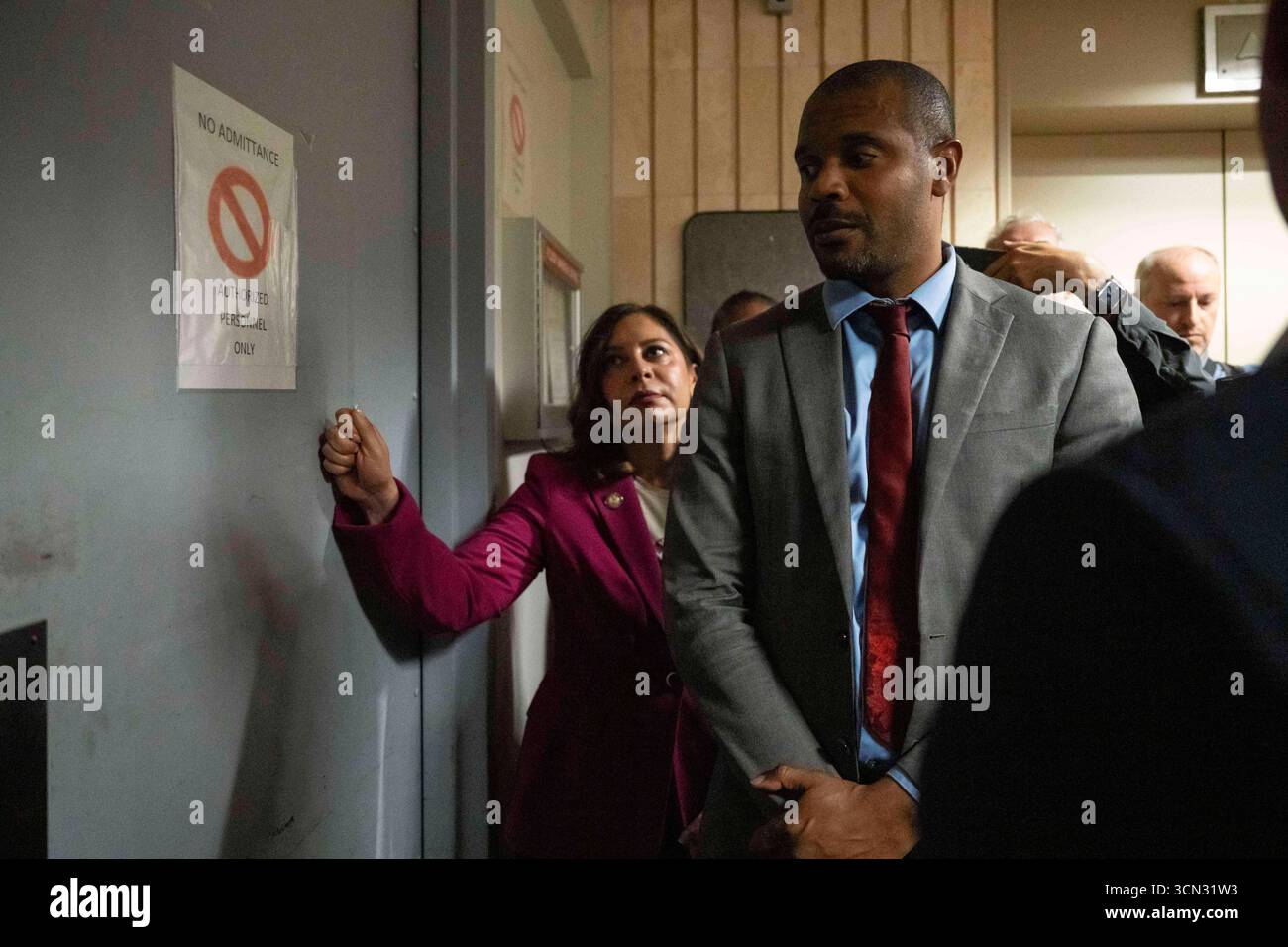 New York State Representative Jessica González-Rojas knocks on a door ...