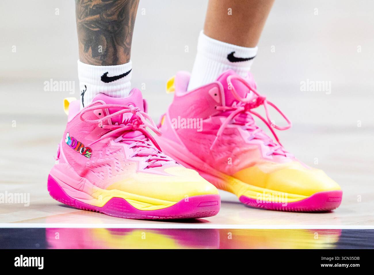 SAN JOSE, CA - SEPTEMBER 17: Moolah sneakers worn by Minnesota Lynx ...