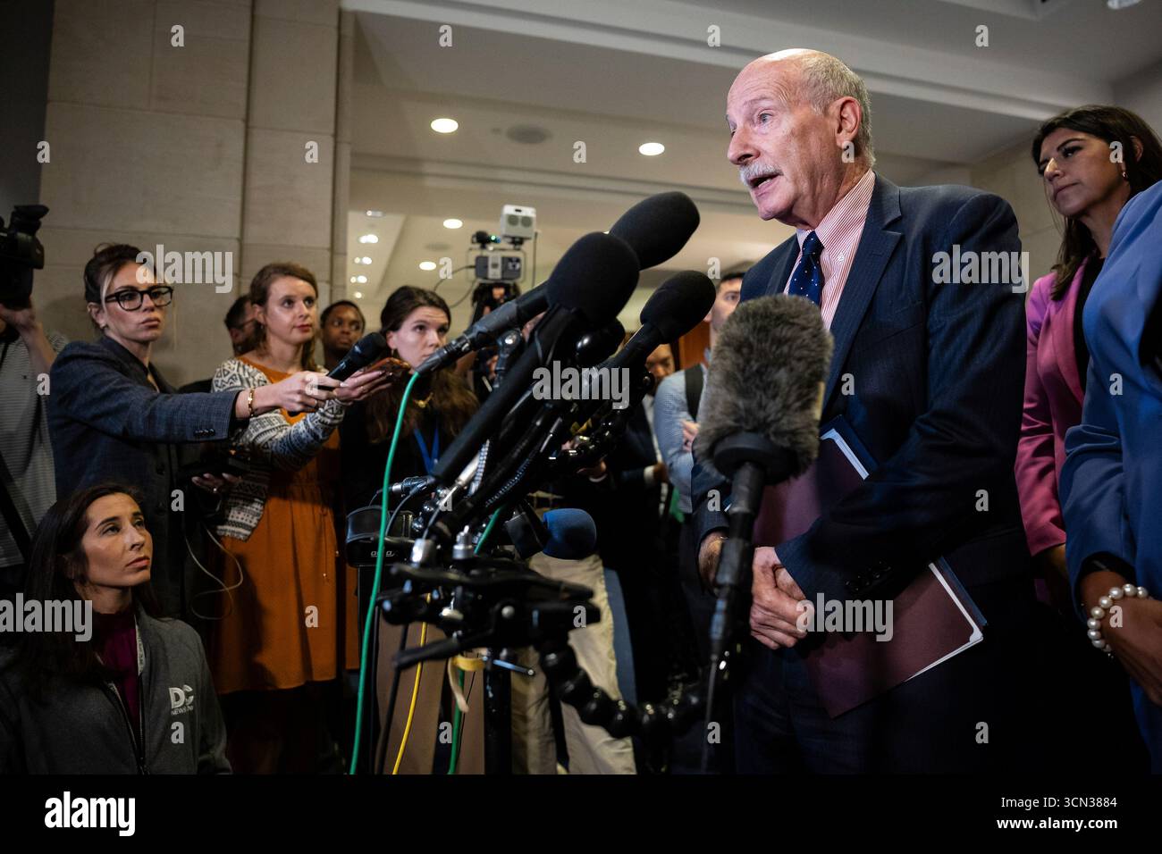 District of Columbia Council Chair Phil Mendelson speaks with reporters ...