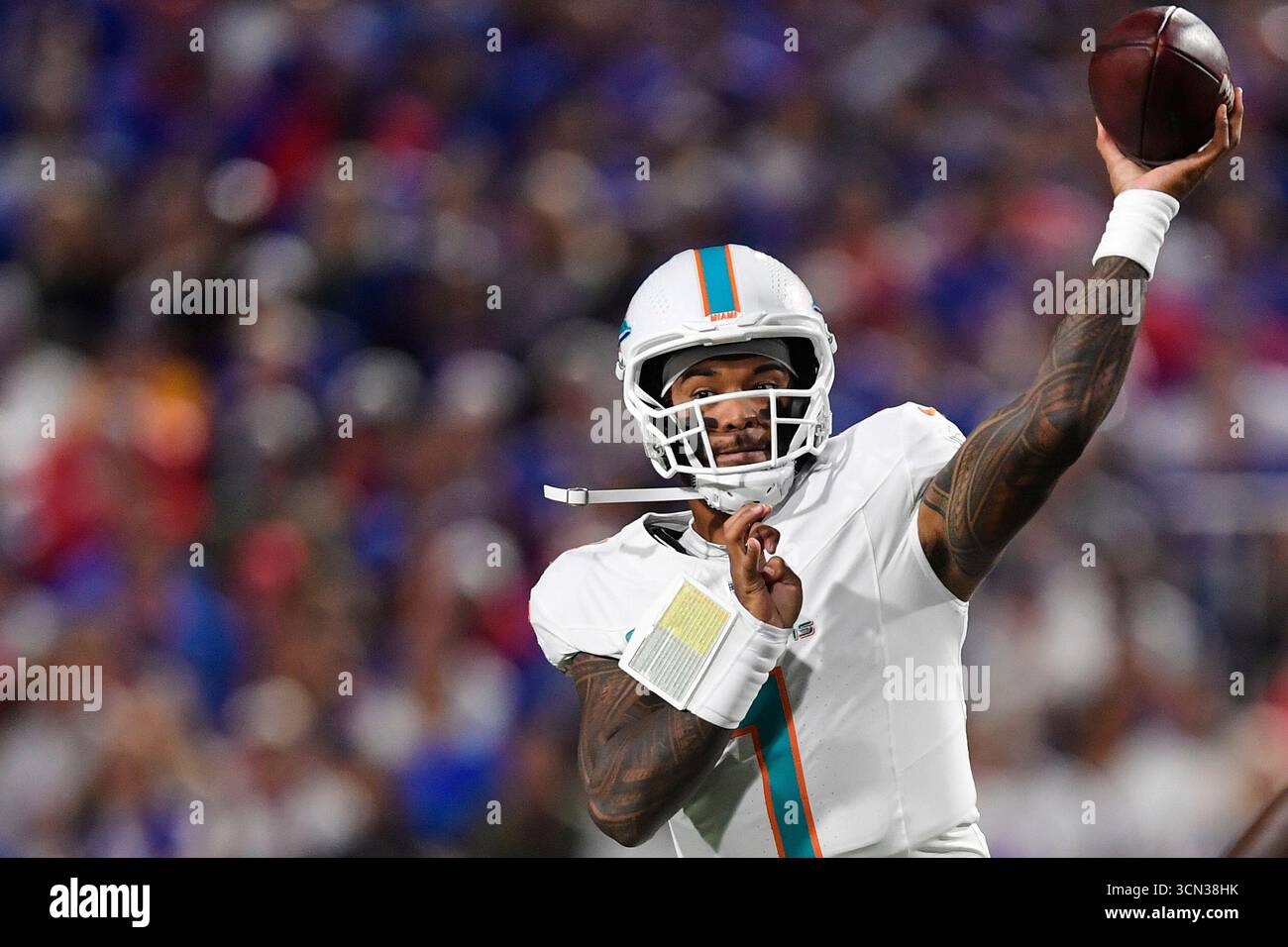Miami Dolphins quarterback Tua Tagovailoa passes the ball during the ...