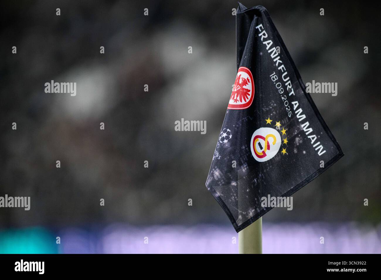 FRANKFURT, GERMANY - 18 SEPTEMBER, 2025: Corner flag - The match UEFA ...