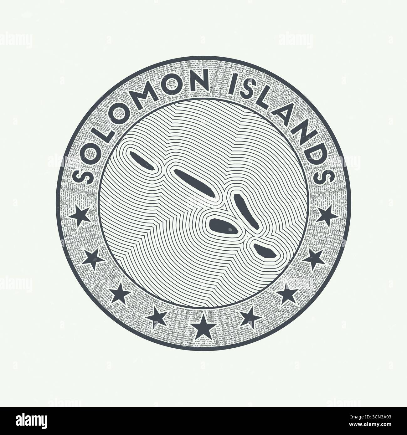 Solomon Islands round badge vector. Country round stamp with shape of ...