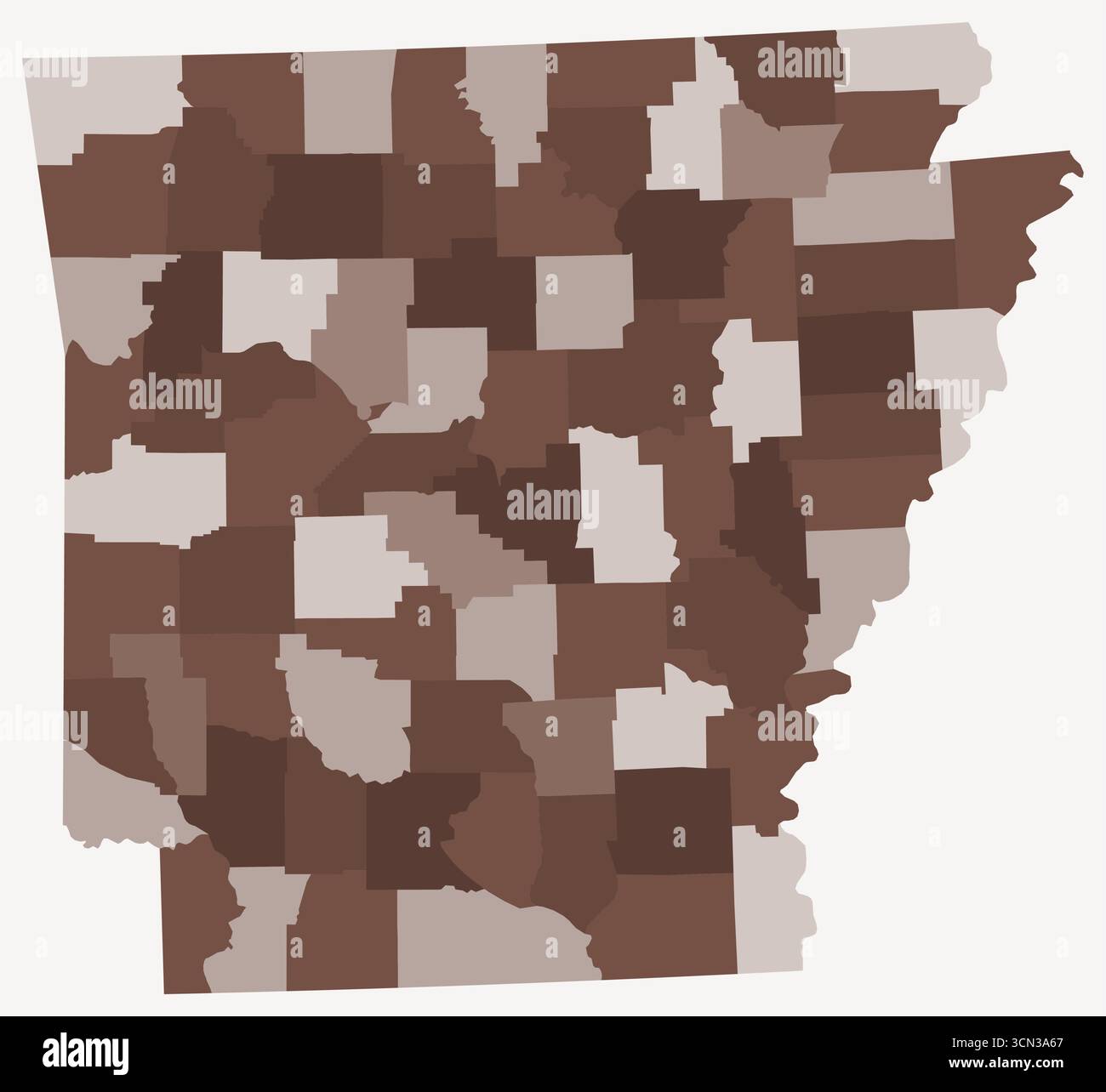 Map of Arkansas with counties. Just a simple state border map with ...