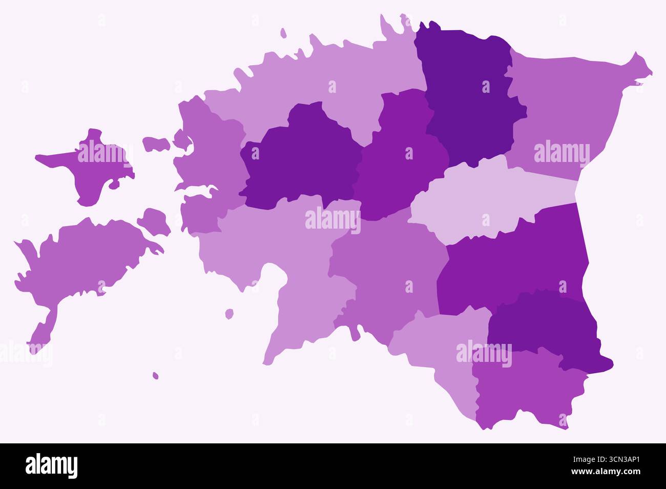 Map of Estonia with regions. Just a simple country border map with ...