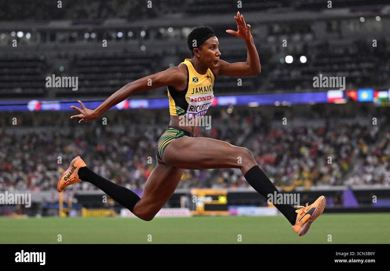 (250919) -- TOKYO, Sept. 19, 2025 (Xinhua) -- Shanieka Ricketts of ...