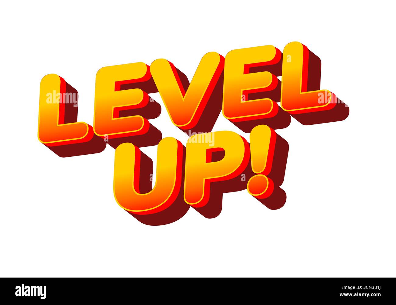 Bold and colorful text saying level up! with a shadow effect Stock ...