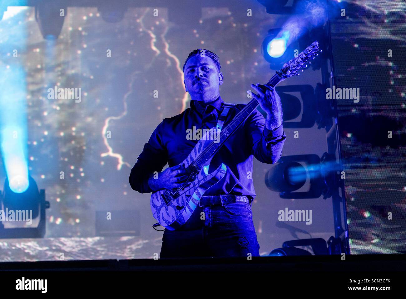 Adam De Micco of Lorna Shore performs during the Louder Than Life music ...