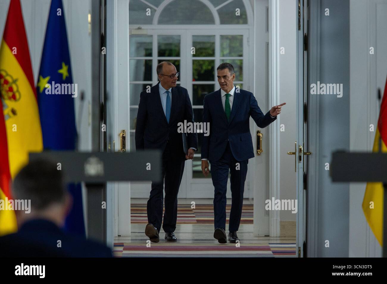 President of the Government of the Kingdom of Spain, Pedro Sánchez (R ...