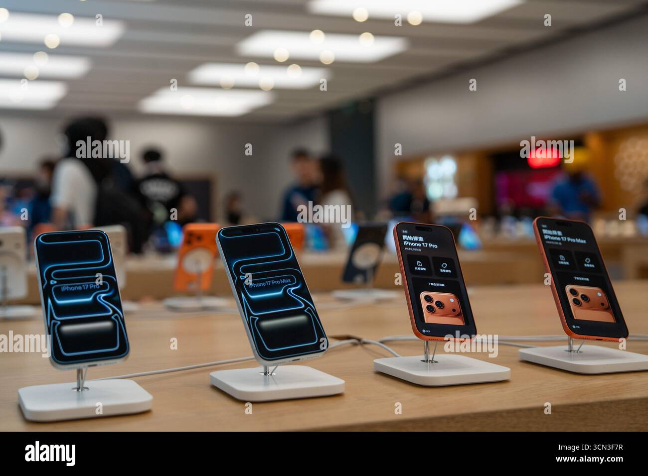 iPhone 17 Pro on display inside the Apple Store in Causeway Bay on ...