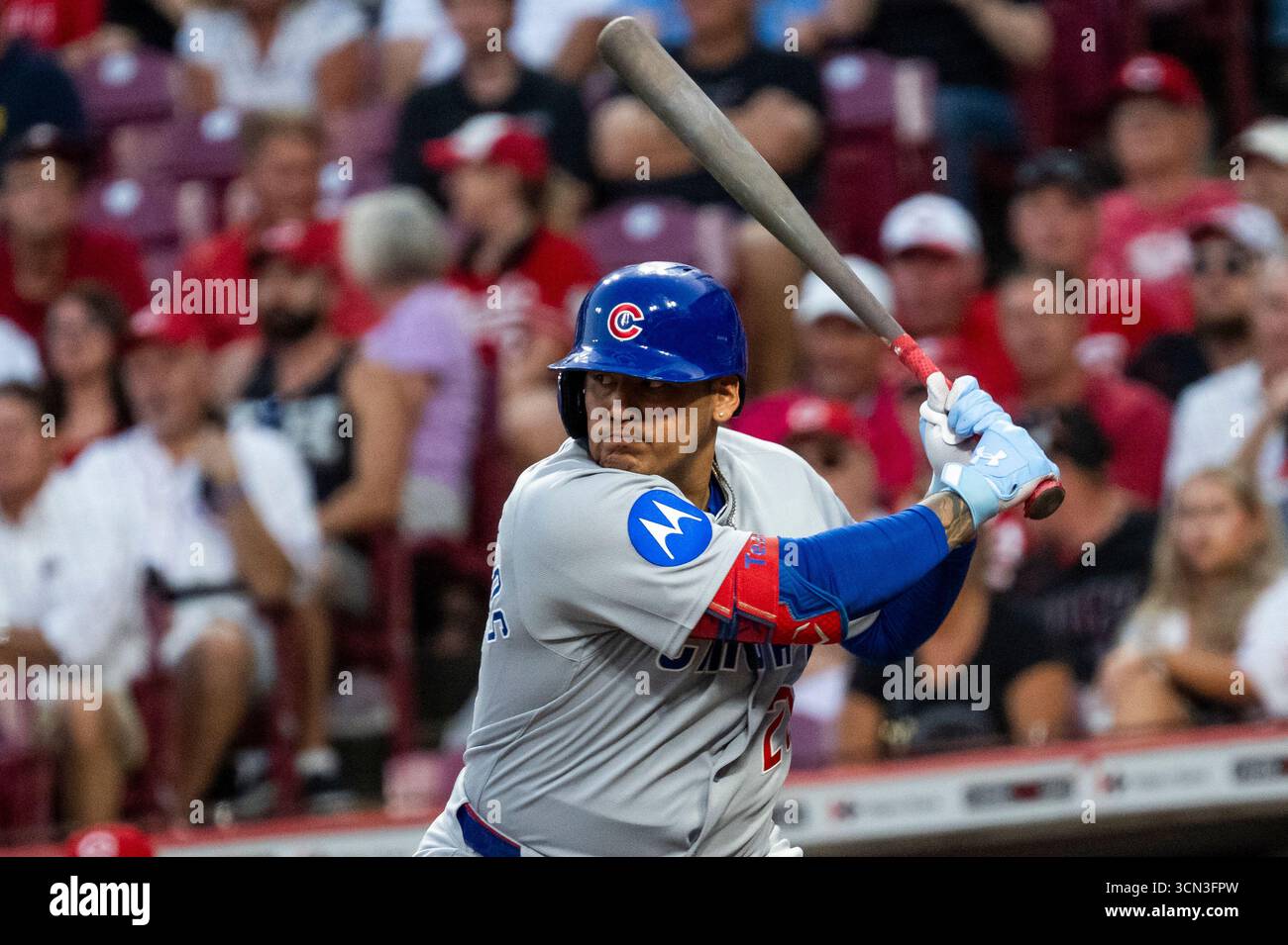 Chicago Cubs' Moisés Ballesteros waits for a pitch in the first inning ...
